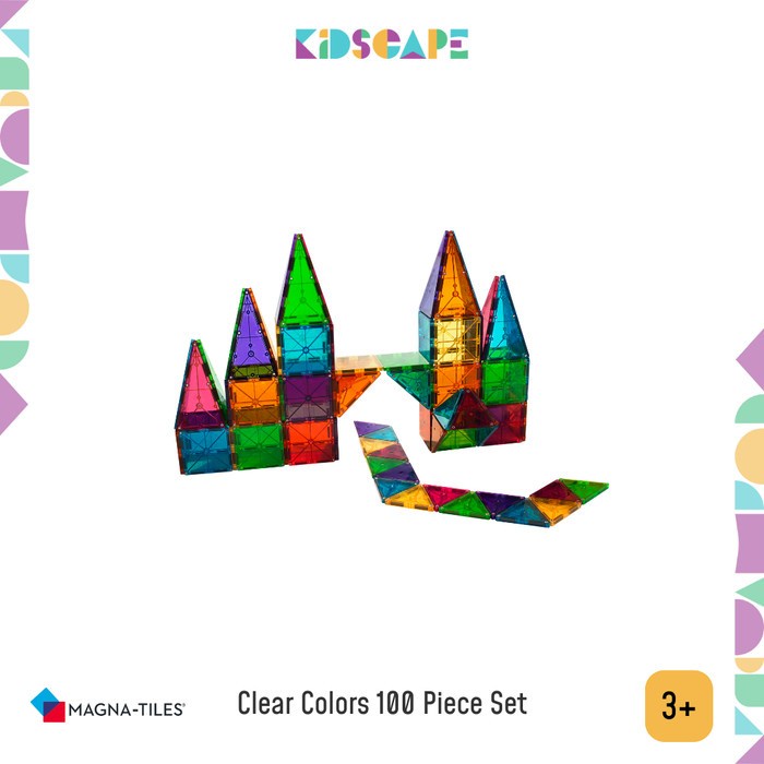 Jual Magna-Tiles Clear Colors 100 Piece Set | MagnaTiles | Magnetic Tiles | Shopee Indonesia