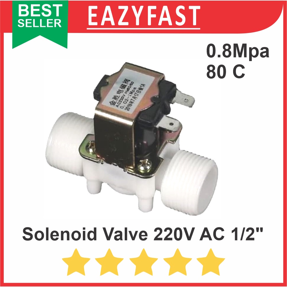 Jual Selenoid Solenoid Valve AC 220V 1/2 inch Water Keran Kran Air Elektrik | Shopee Indonesia
