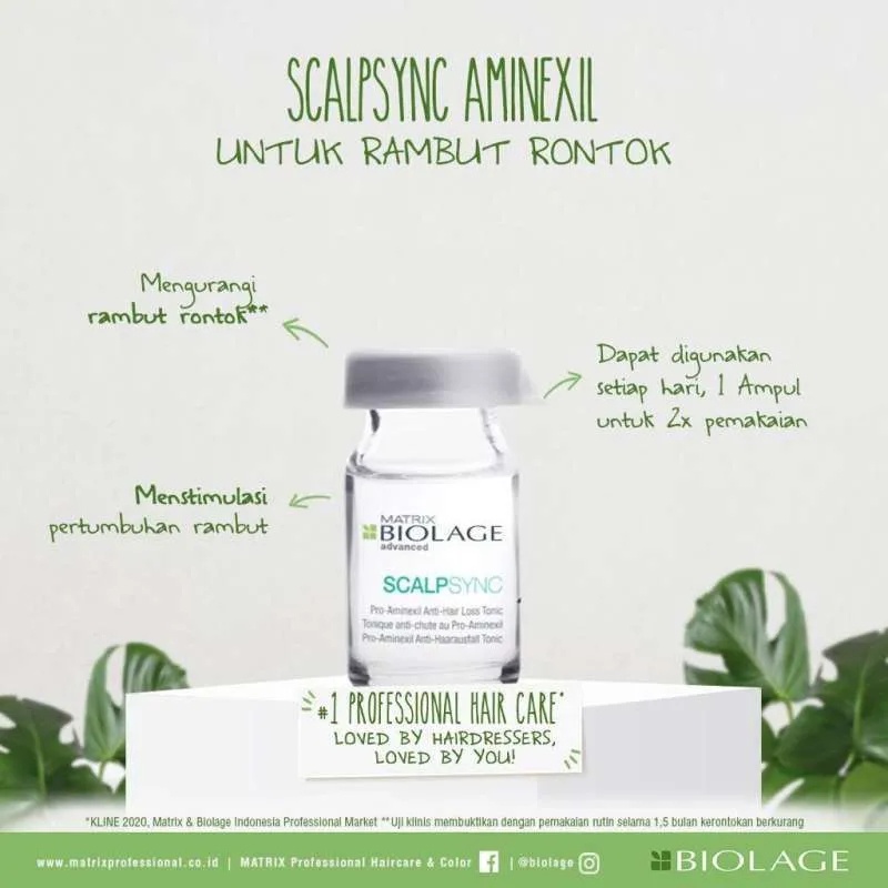 Jual Matrix Biolage Scalpsync Aminexil 6ML | Perawatan Khusus untuk ...