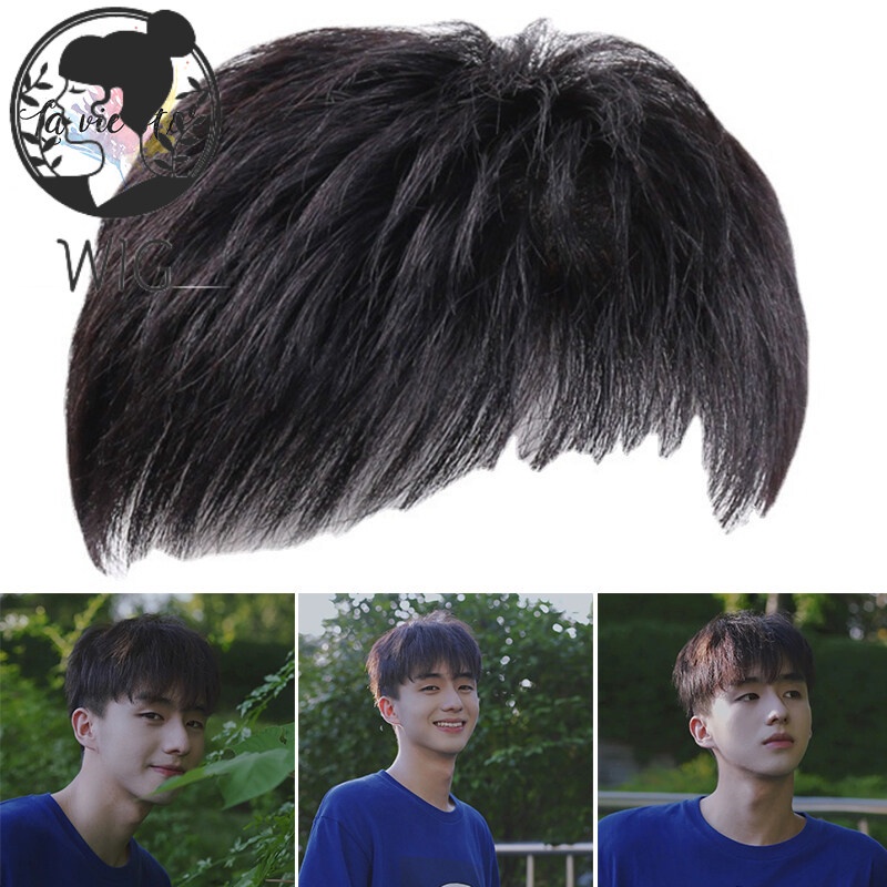 Jual [La Vis] Wig Rambut Pendek Clip-On Pria Blok Pengganti Kepala Atas ...