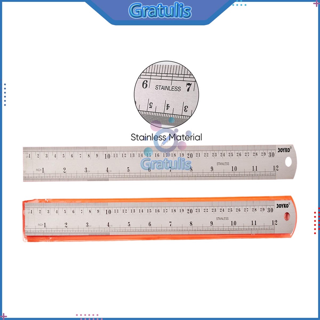 Jual PENGGARIS BESI STAINLESS STEEL JOYKO [RL-ST30/30 CM] / RULER MISTAR / ALAT UKUR GARISAN ...