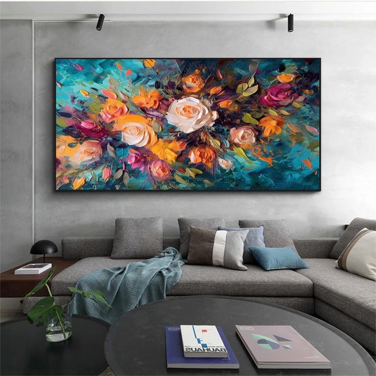 Jual Lukisan Bunga Abstrak Modern Full Color Texture.Lukisan Bunga ...