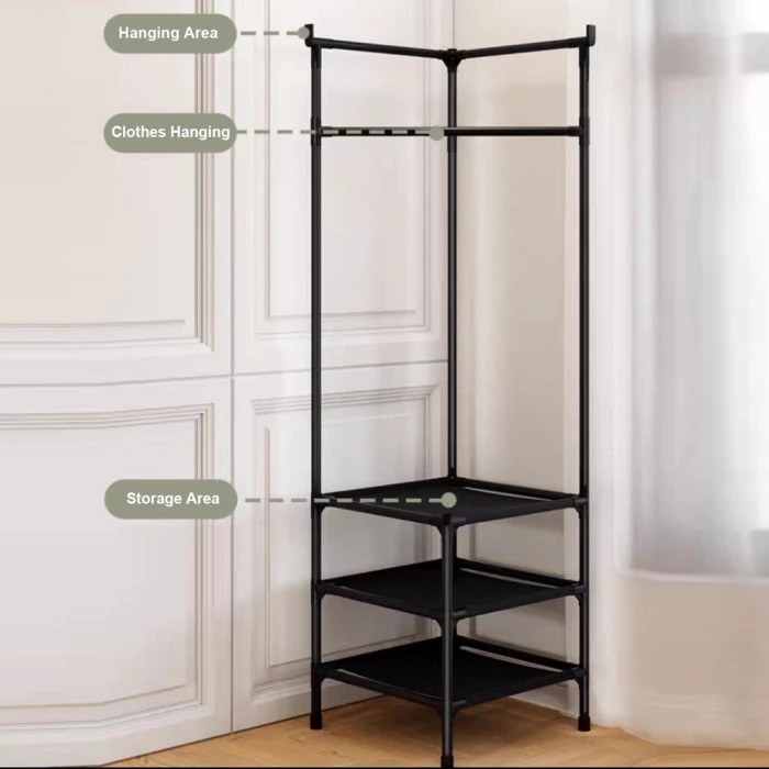 Jual Rak Gantungan Baju Sudut | Rak Sudut Lemari Praktis | Rak Hanger ...