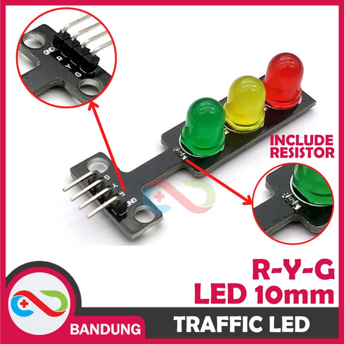 Jual MODUL LED LAMPU LALU LINTAS TRAFFIC LIGHT MODUL 5V 8MM R-Y-G ...