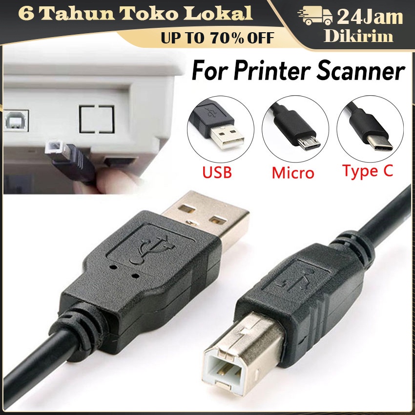 Jual 1.5Meter Type C Male Connector To USB B Male Printer / USB-C Type ...
