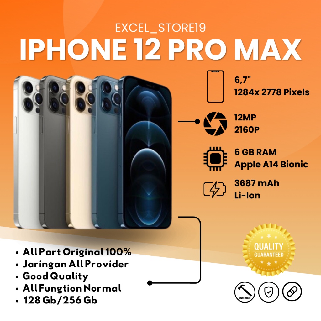 Jual iPhone 12 PROMAX 128GB/256GB/512GB SEKEN MULUS FULLSET | Shopee Indonesia