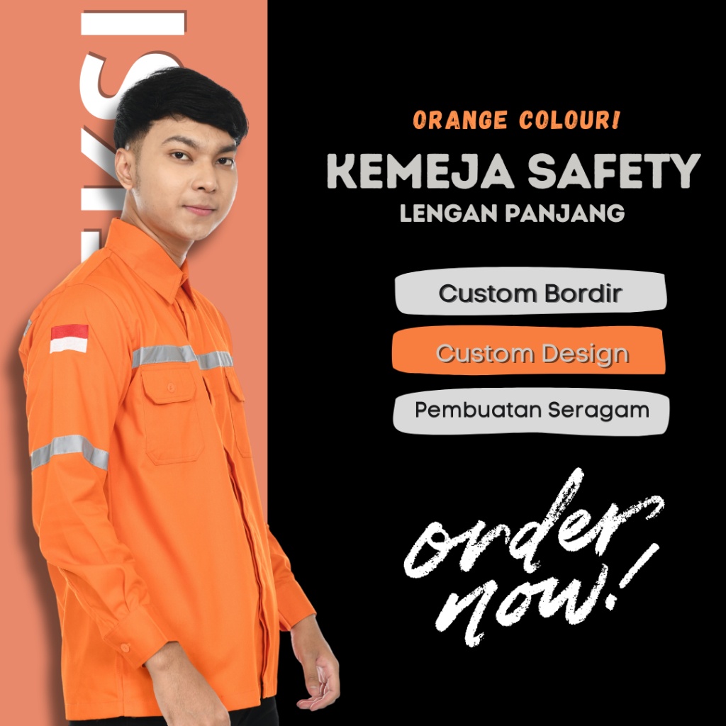 Jual COD Baju Kemeja Safety K3 Lengan Panjang - Seragam Kerja Atasan ...