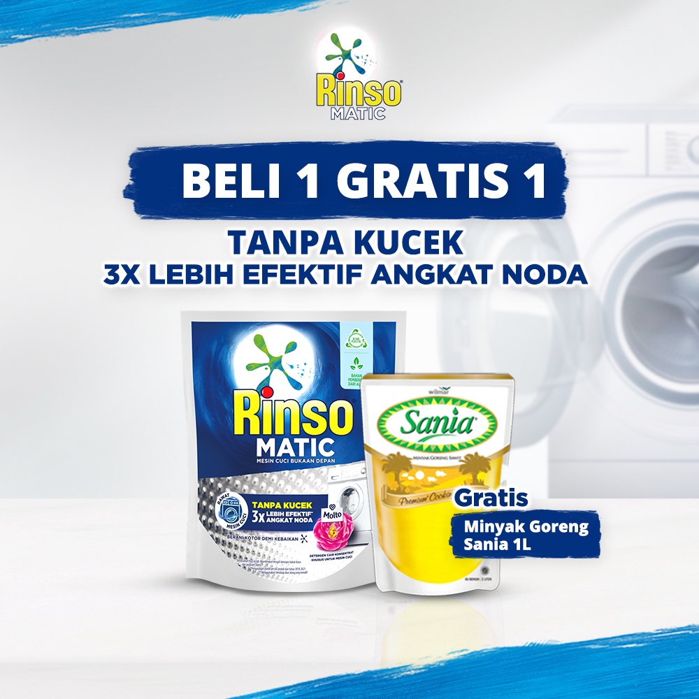 Jual Buy 1 Rinso Matic Liquid Front Load 1.45L FREE Minyak Goreng | Shopee Indonesia