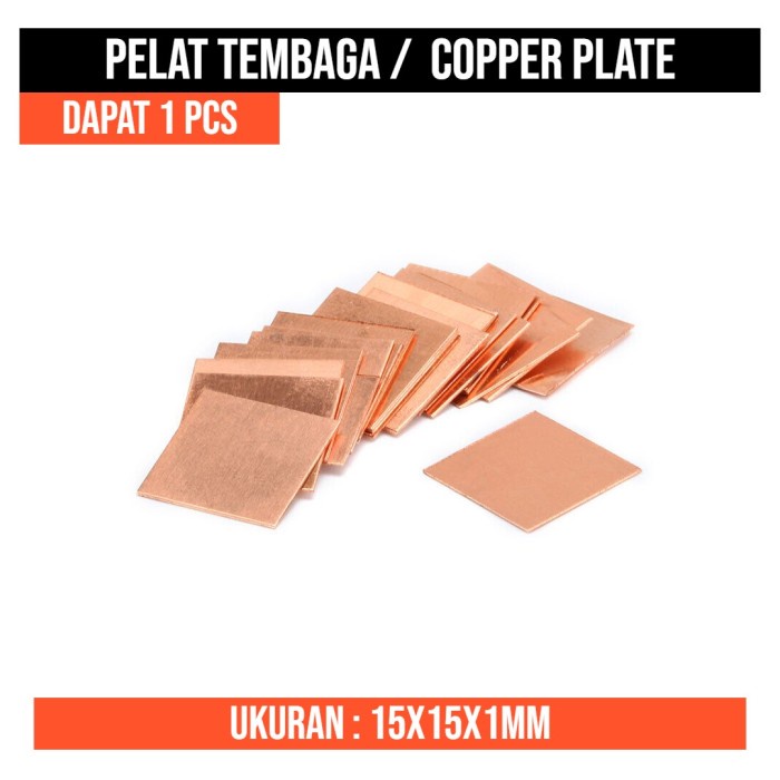 Jual Plat Tembaga 15mm Copper Plate Pelat 15x15mm Heatsink Thermal Pad ...