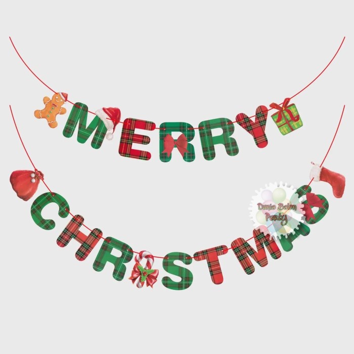 Jual Banner Merry Christmas / Bunting Flag Merry Xmas Motif Topi ...