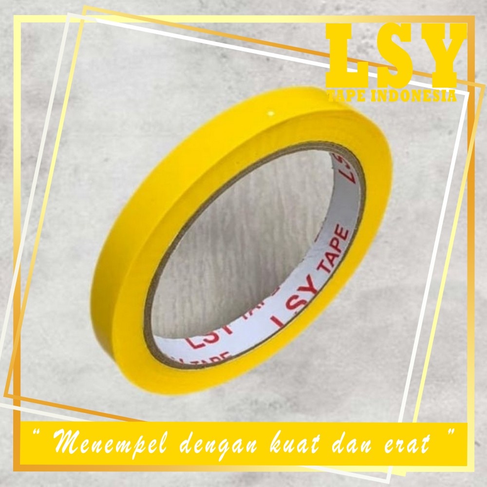 Jual LSY Lakban Kuning 12mm x 80yard Full | Lakan Warna Warni Ketabalan ...