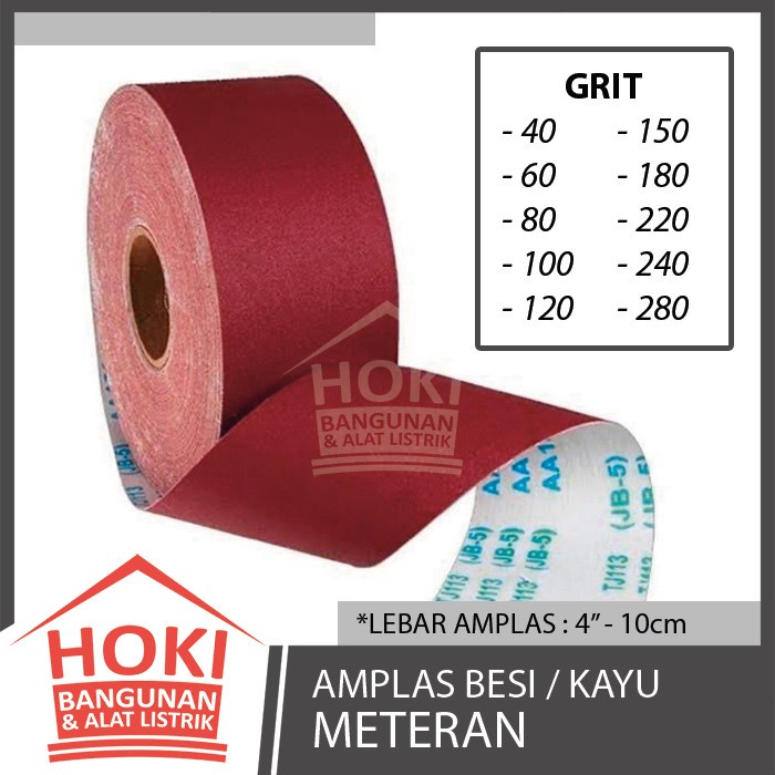 Jual AMPLAS ROLL METERAN - Ampelas Besi Grit 40 60 80 100 150 180 240 ...