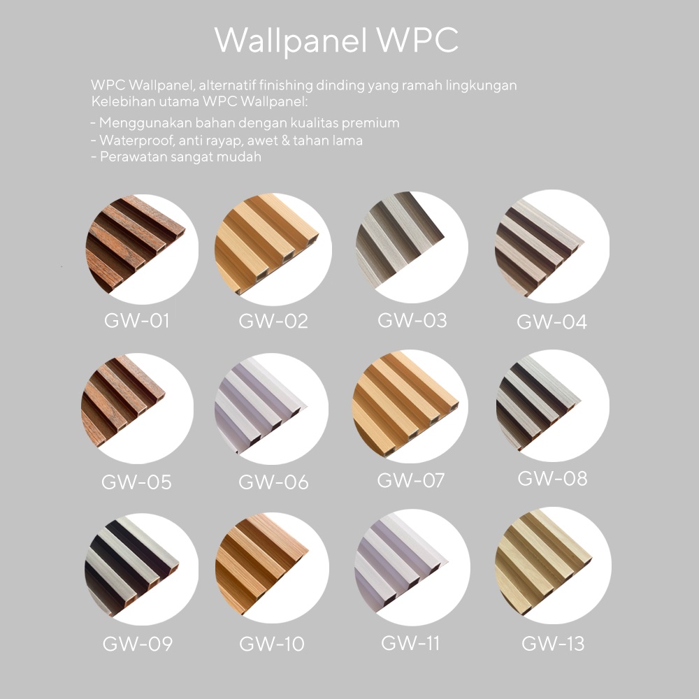 Jual (Kode GW) WALL PANEL DINDING WPC PANEL DINDING ESTETIK MURAH HARGA ...