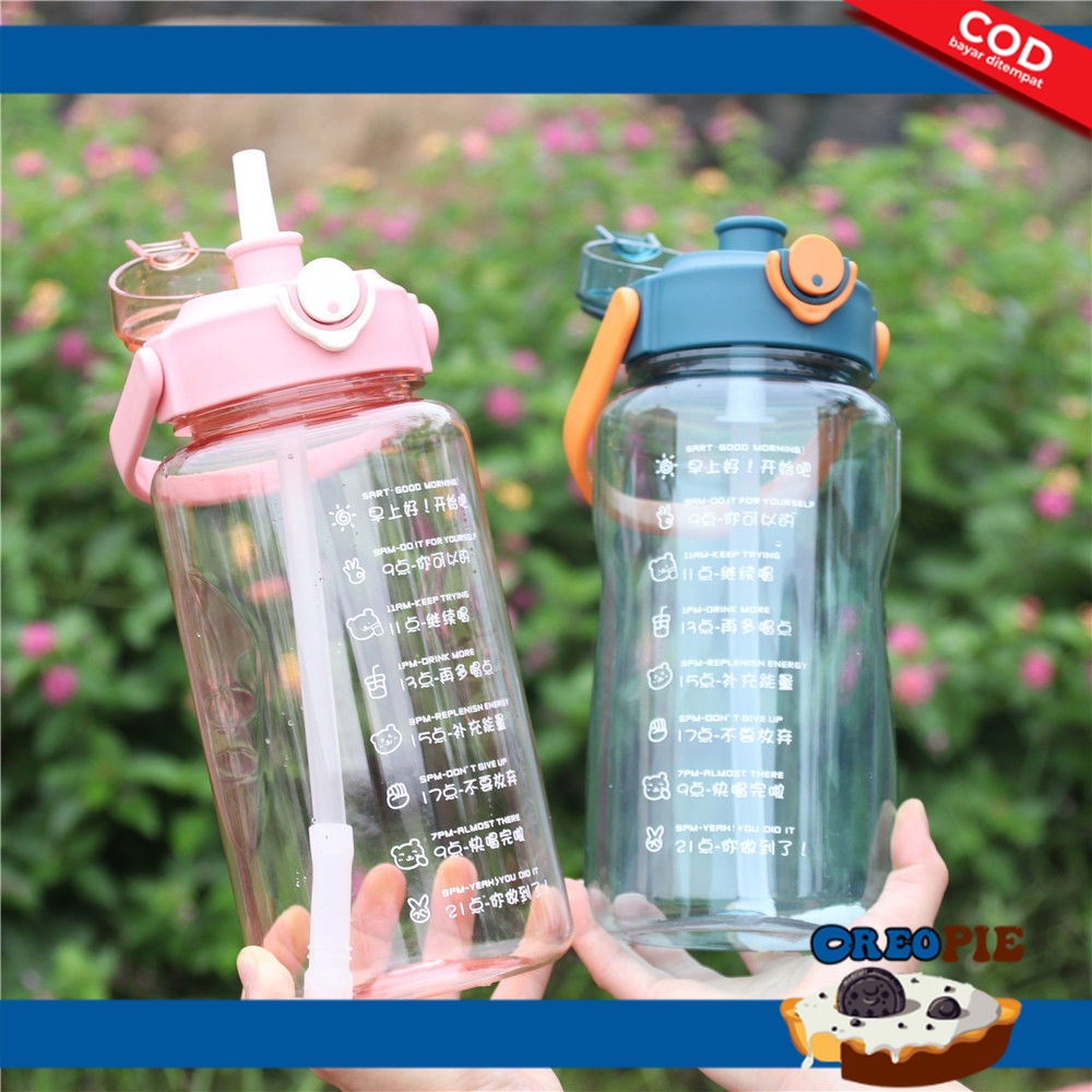 Jual Oreo Pie Botol Air Minum Jumbo 2000ml BPA FREE / Botol Minum Sedotan Dewasa / Botol Minum ...