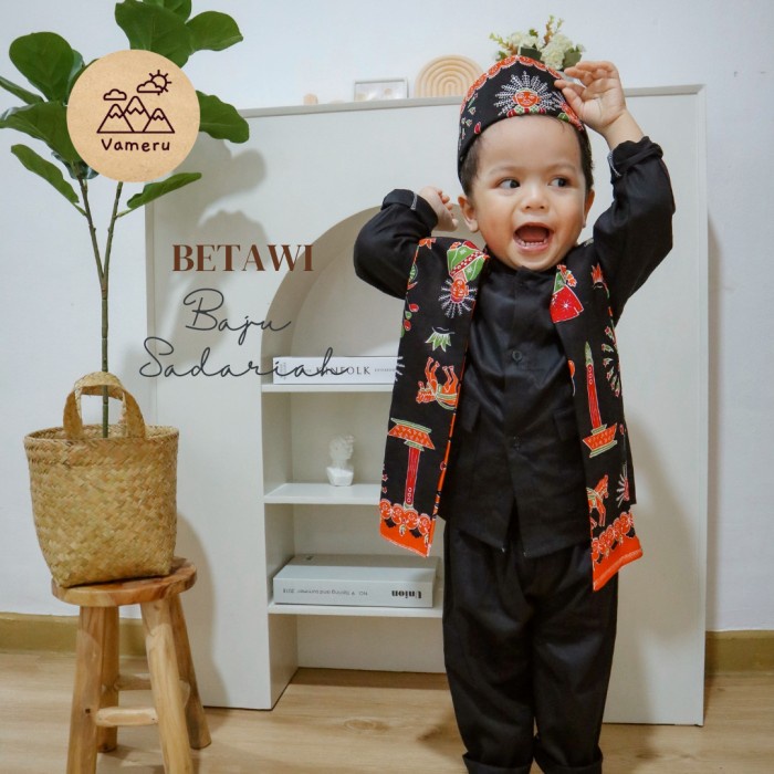 Jual PAKAIAN ADAT ANAK BETAWI DKI ONDEL ONDEL SADARIAH | Shopee Indonesia