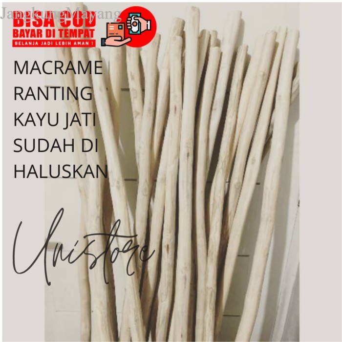 Jual MACRAME Teak wood branch dahan ranting kayu jati bahan diameter 1 ...