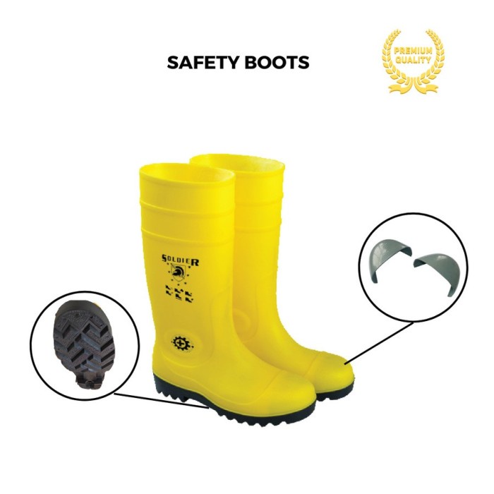 Jual SEPATU BOOT SAFETY NO 40 41 42 UJUNG BESI RAIN BOOTS KUNING ...