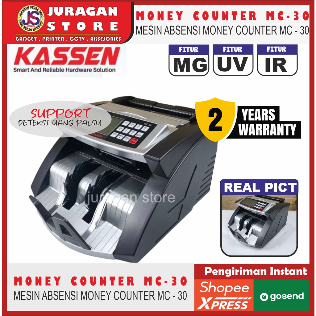 Jual MESIN PENGHITUNG UANG KASSEN MC-30 MONEY BILL COUNTER MC30 ...