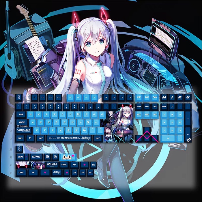 Jual Keycaps Mechanical Keyboard Anime Games Miku Hatsune | Shopee ...