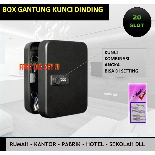 Jual WALL KEY BOX box gantungan kunci dinding KOTAK KUNCI BERDAYA ...