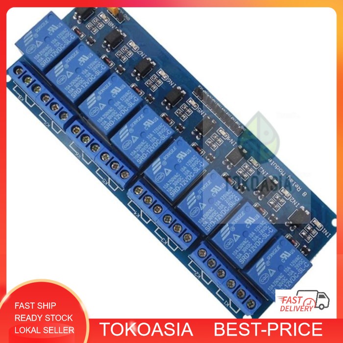 Jual 5V 12V 24V 8-Channel optocoupler Relay Module, 8 Channel Relay ...
