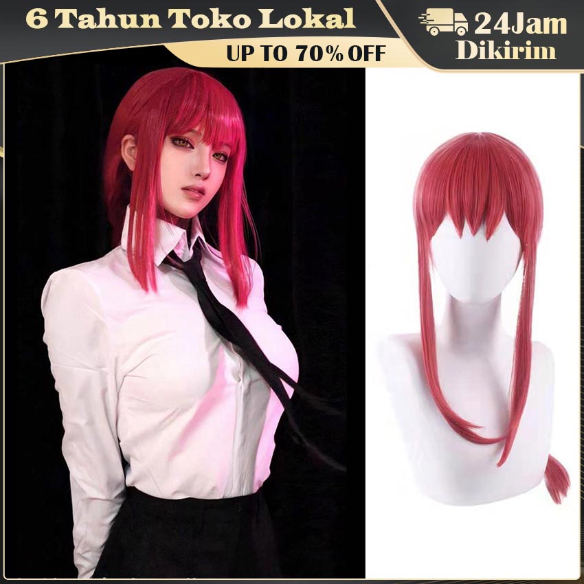 Jual Wig Makima Cosplay Chainsaw Man Orang Dewasa/Anak-Anak Dapat ...
