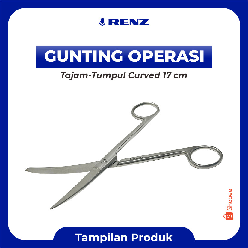 Jual GUNTING OPERASI TAJAM TUMPUL CURVED 17 CM RENZ Bengkok Stainless ...