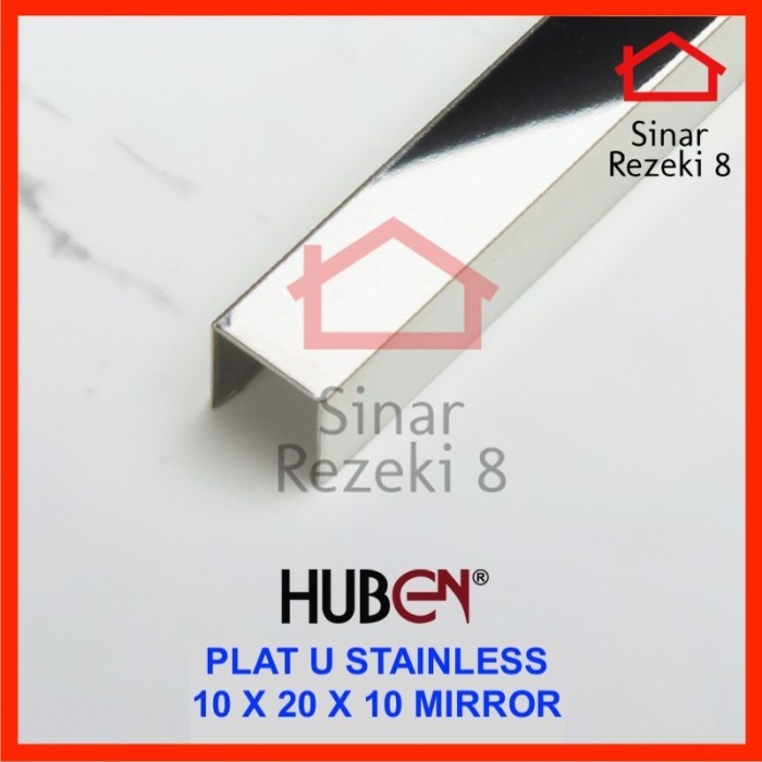Jual Plat U Stainless Steel MIRROR 10 x 20 x 10 mm / List Lis Edging ...