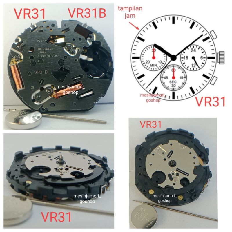 Jual mesin jam VR31 VR31B VR34 VR34B original japan | Shopee Indonesia