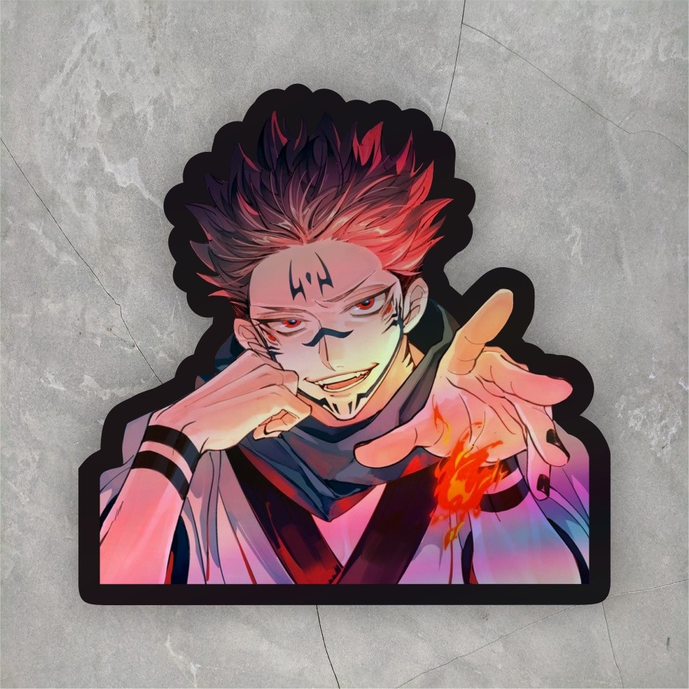 Jual Sticker Hologram Sukuna | Sticker Anime Sukuna ukuran 7 cm ...