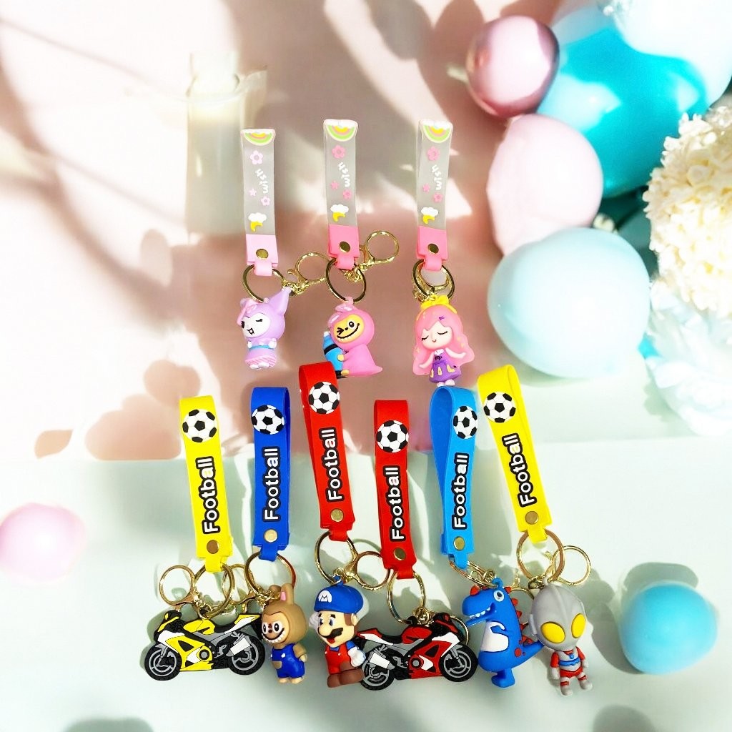 Jual PREMIUM KEYCHAIN Gantungan Kunci 2D 3D Kartun Mario Kuromi ...