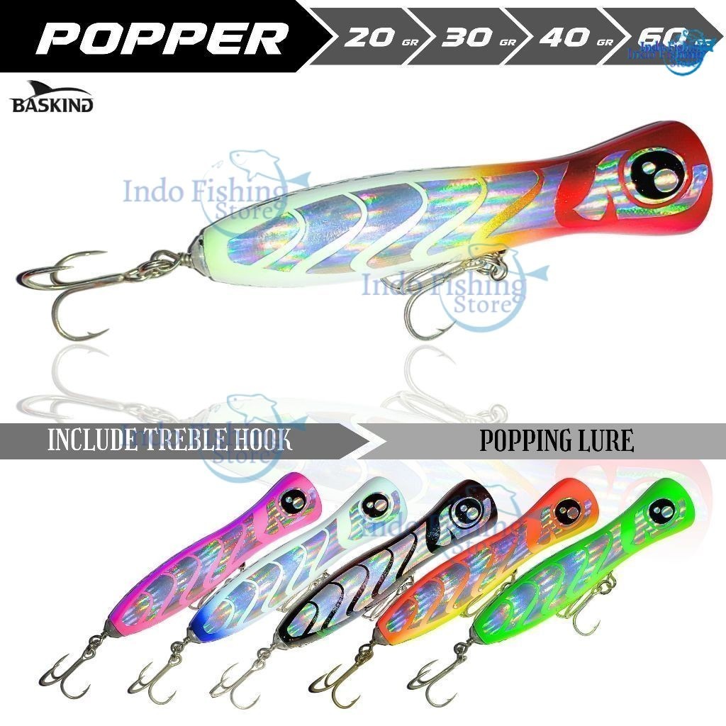 Jual Umpan Mancing Basking Popping POPPER Include Treble Hook Floating Fishing Lure Casting di ...