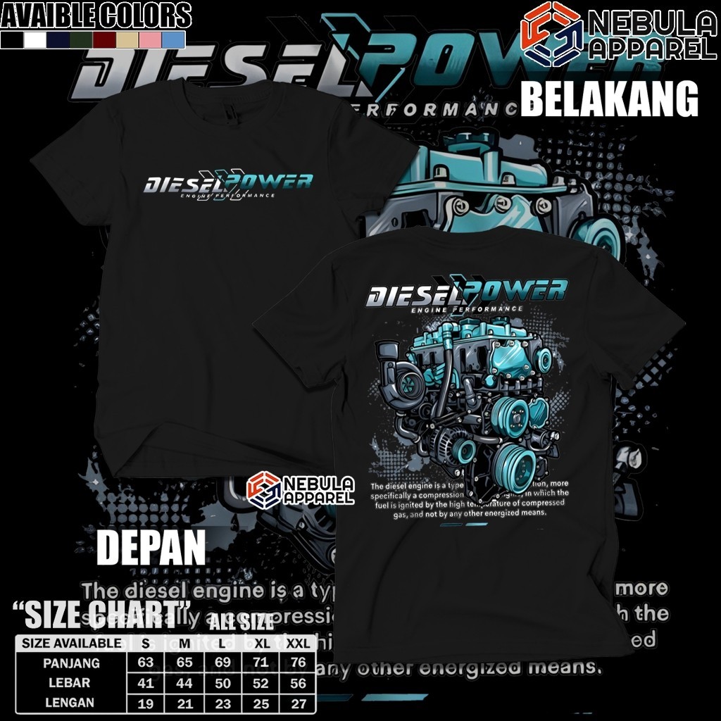 Jual Kaos Diesel Power Engine Turbo Machine Happy Smoke Baju Distro ...