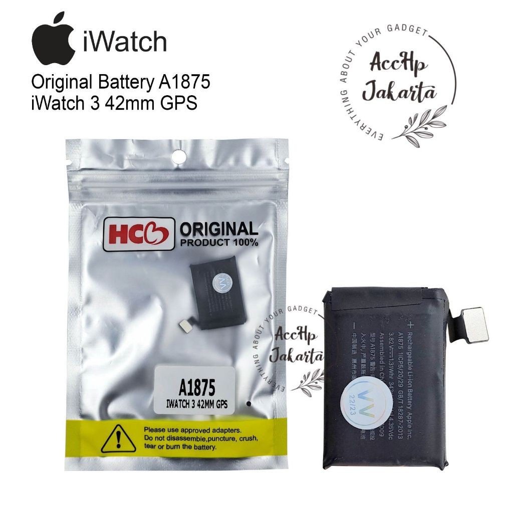 Jual BATTERY BATU BATRE BATRAI BATERAI IWATCH 3 42MM GPS A1875 IWATCH 3 42MM A1875 100% ORIGINAL ...