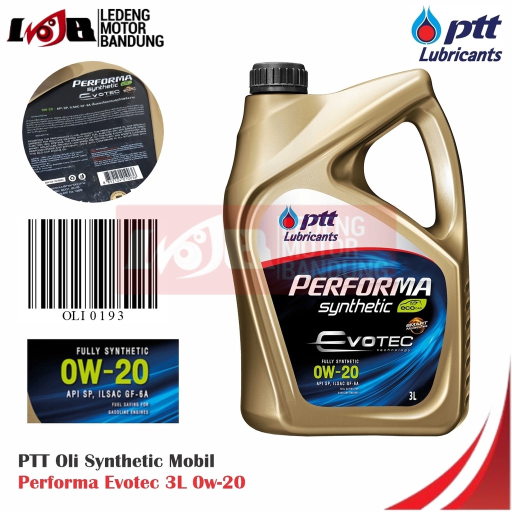Jual PTT Lubricants Performa Evotec 0W-20 Fully Synthetic Oli Mobil Galon 3L | Shopee Indonesia