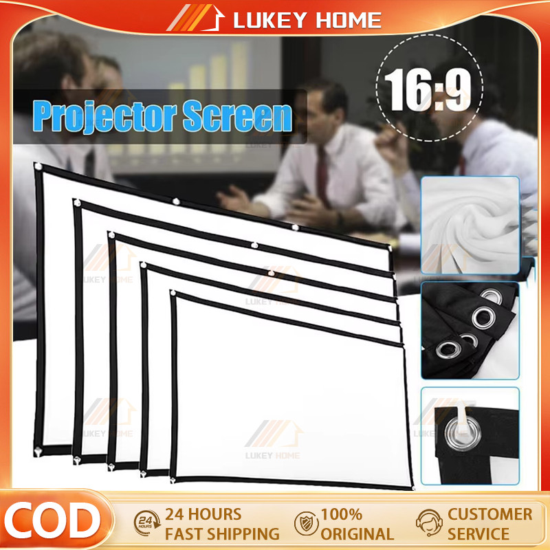 Jual 【120 inch 】Layar Proyektor Putih | White Screen | Poly Syntetic ...