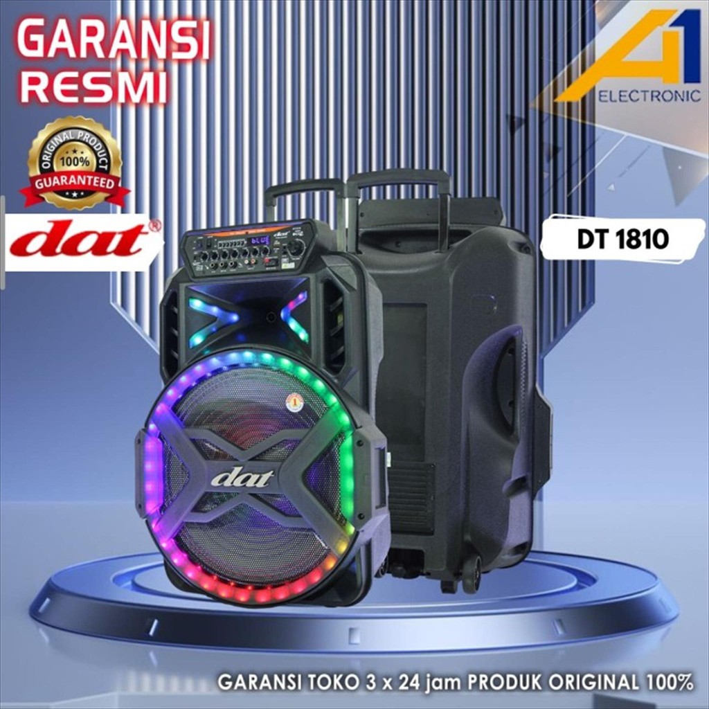 Jual Speaker Portable 18inch DAT DT 1810 / DT1810 Bluetooth Karaoke 18 Inch Free 2 Mic Wireless ...