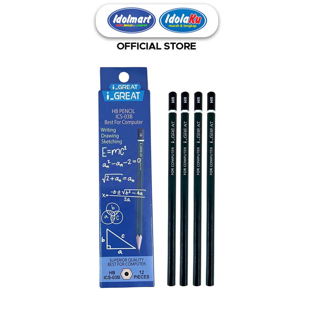 Jual IDOLAKU I-GREAT Pensil 2B Pack Isi 12 Pcs | Shopee Indonesia