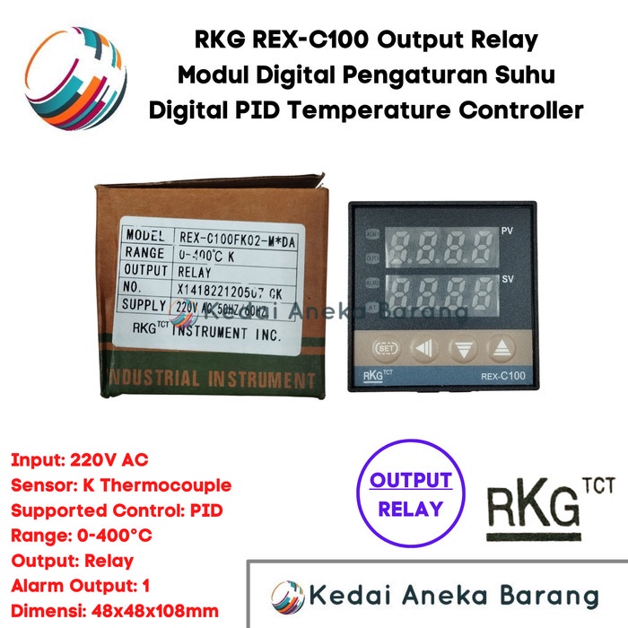 Jual PID Rex C100 Rex-C100 Temperatur Temperature Controller Output Relay GT27 | Shopee Indonesia