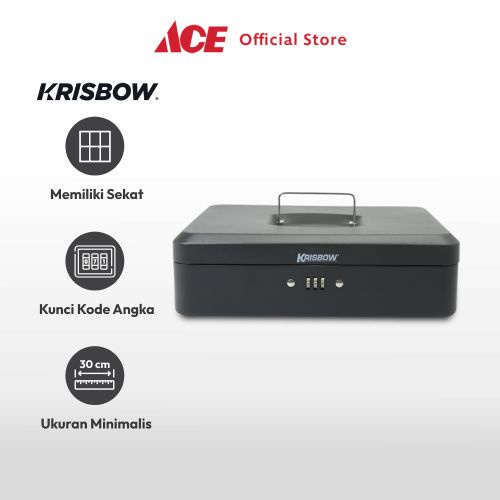 Jual Krisbow Cash Box Dengan Nomor Kombinasi 30 Cm - Hitam Tempat Uang ...