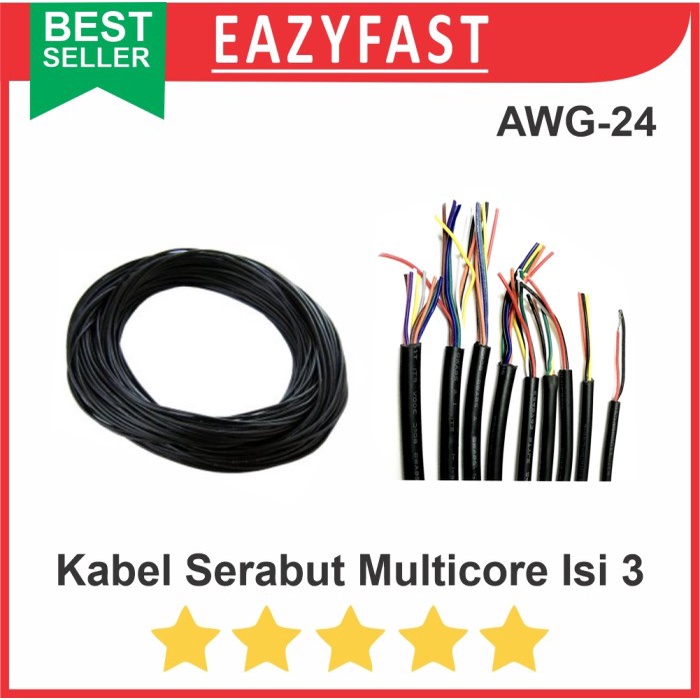 Jual Kabel Serabut Isi 3 Multicore AWG24 AWG 24 CB GX DB Data Signal ...