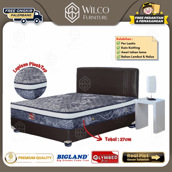 Jual Kasur Springbed Olymbed Bigland Plushtop Biru / Matras Palembang 27cm - 160x200, Matras Aja ...