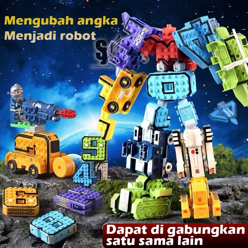 Jual Mainan Robot Transformers Rakitan Angka / Mainan Mech Man / Mainan ...