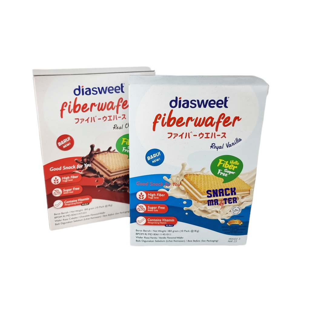 Jual Diasweet Fiber Wafer BOX Sugar Free - Netto 180gr (Isi 10 bks x ...