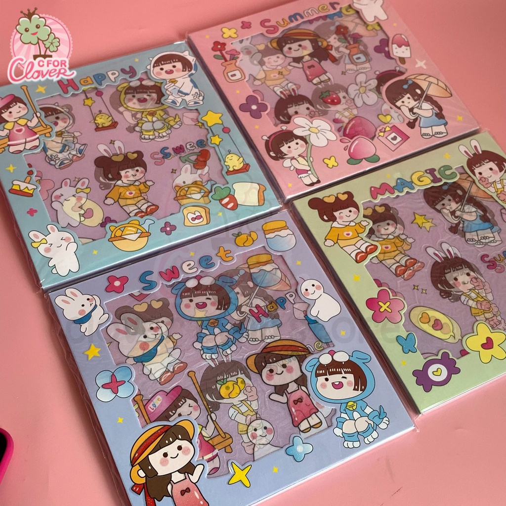 Jual SWEET GIRL ORIGAMI + STICKER kertas lipat karakter paper momo lucu ...