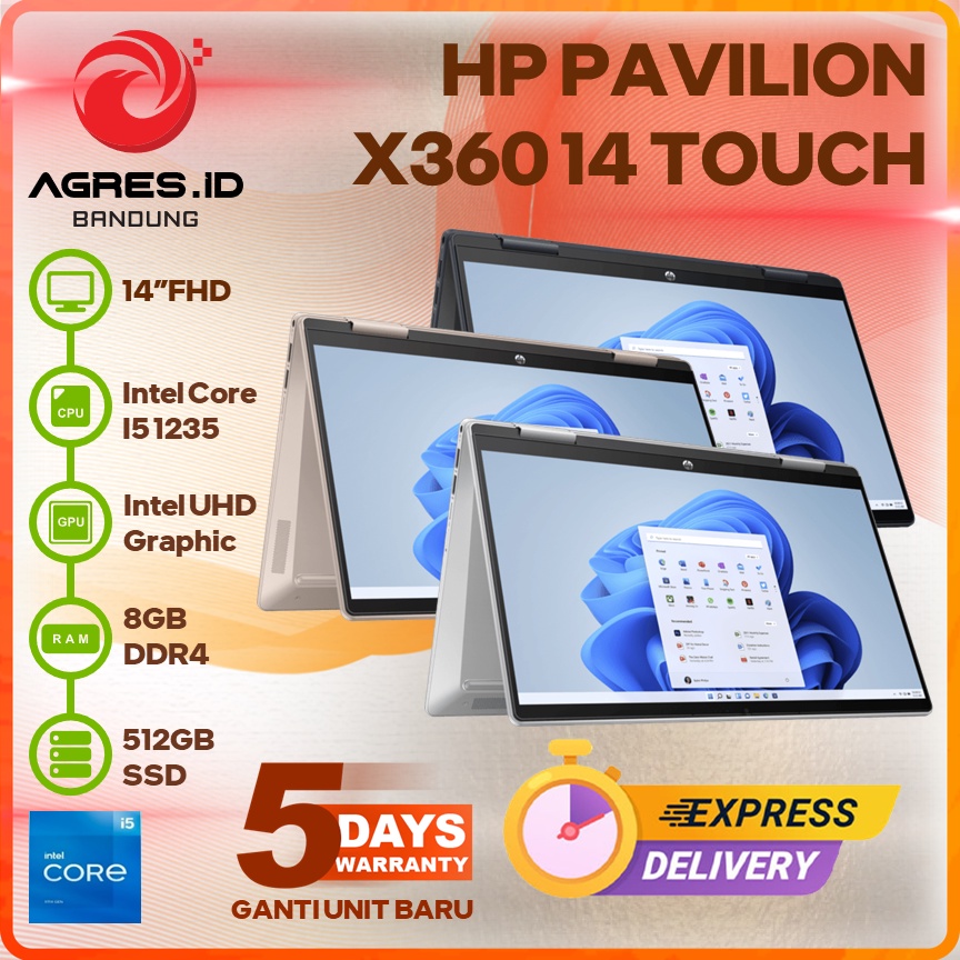 Jual HP PAVILION X360 14 I5 1235 8GB 512GB 14.0FHD TOUCH IPS | Shopee ...