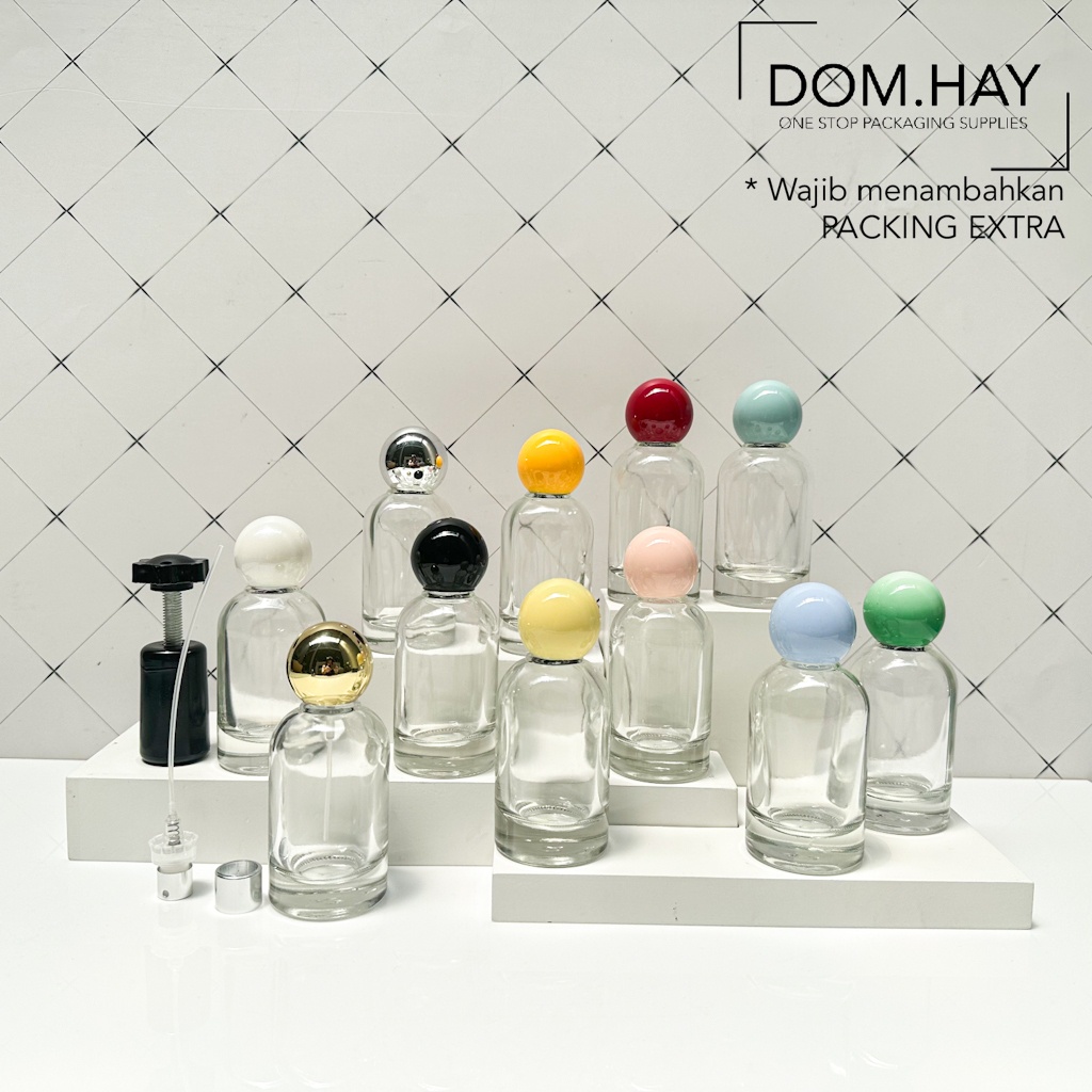 Jual 50ml Botol Parfum Bulat Oval Bola SEMI PRESS Tidak Bisa Isi Ulang ...