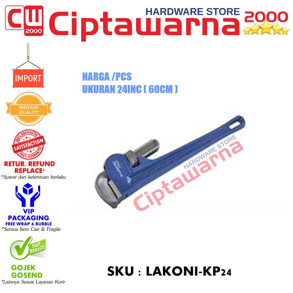 Jual Lakoni Kunci Pipa PVC Heavy Duty Pipe Key PVC Gerigi 18" Inch 60 ...