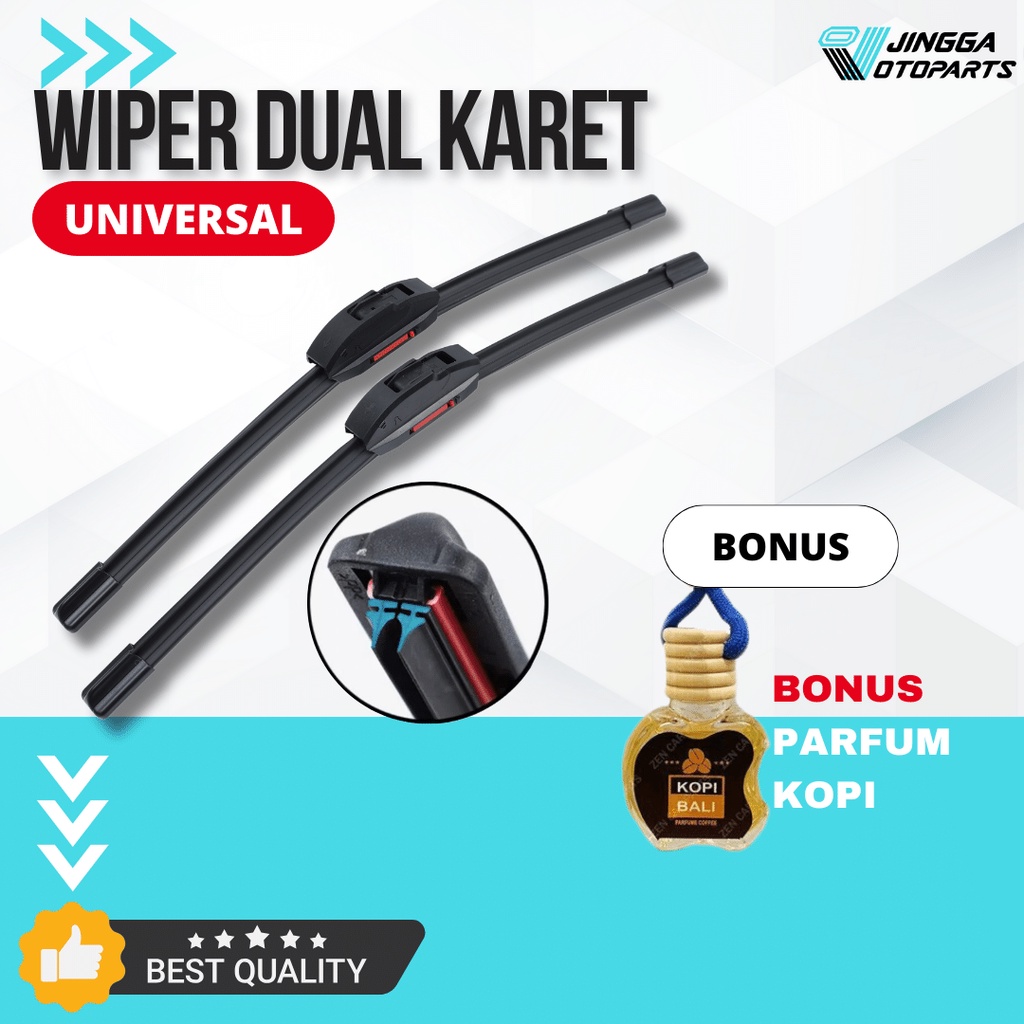 Jual Wiper Double Karet 2 Lapis Karet Frameless Model Karet Ganda Dual Karet Blade Universal ...