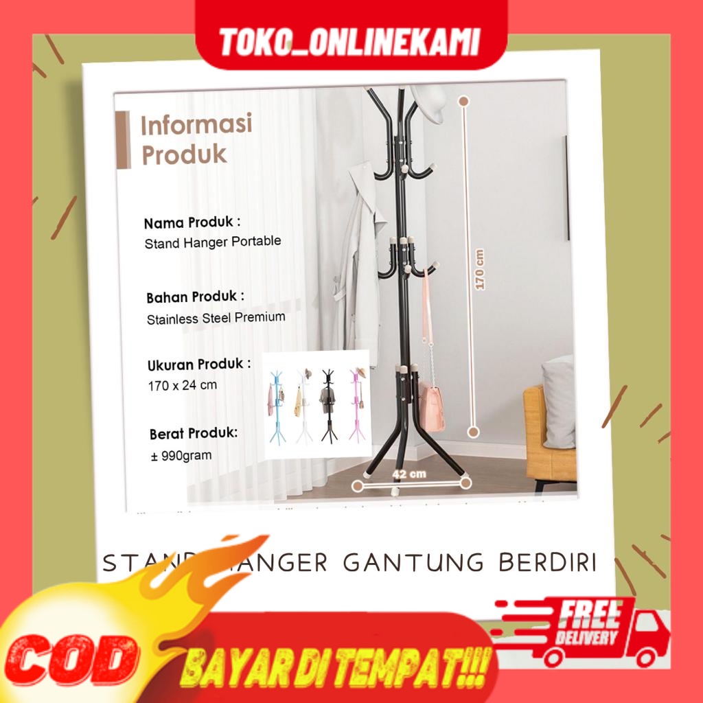 Jual Stand Hanger Gantungan Berdiri Tas dan Topi/Stand Hanger Gantungan ...